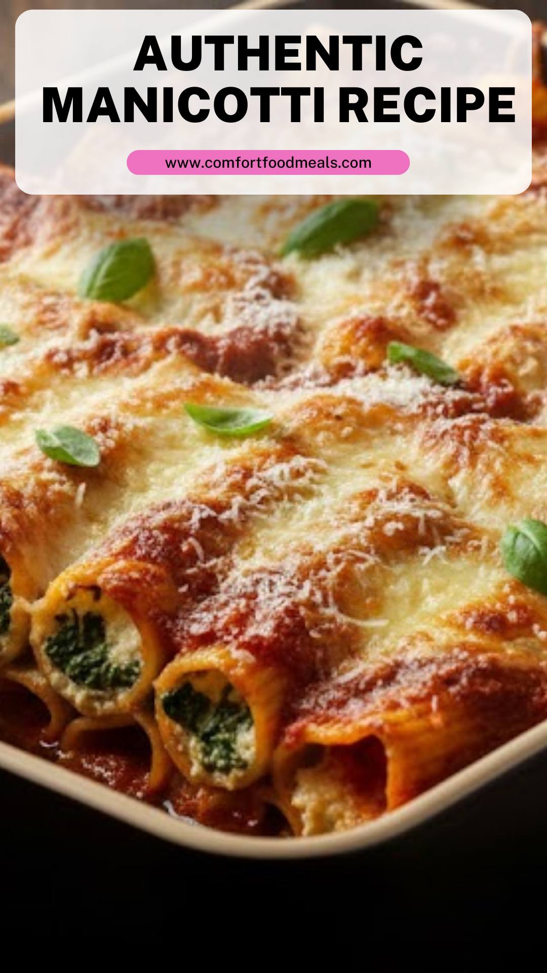 Authentic Manicotti Recipe - Comfort Food Meals